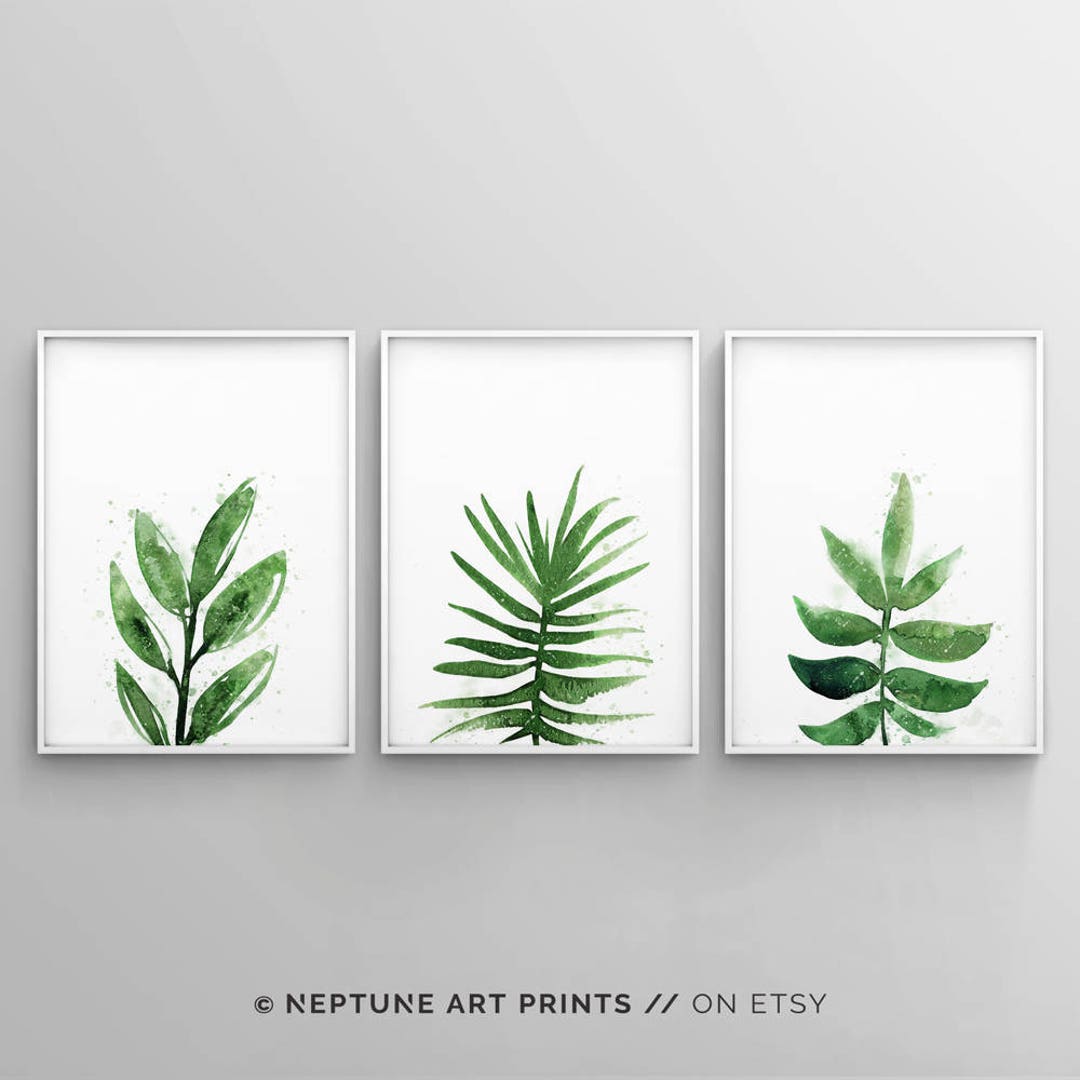 Greenery Print Set, Succulent Print Set, Palm Leaf Printables ...