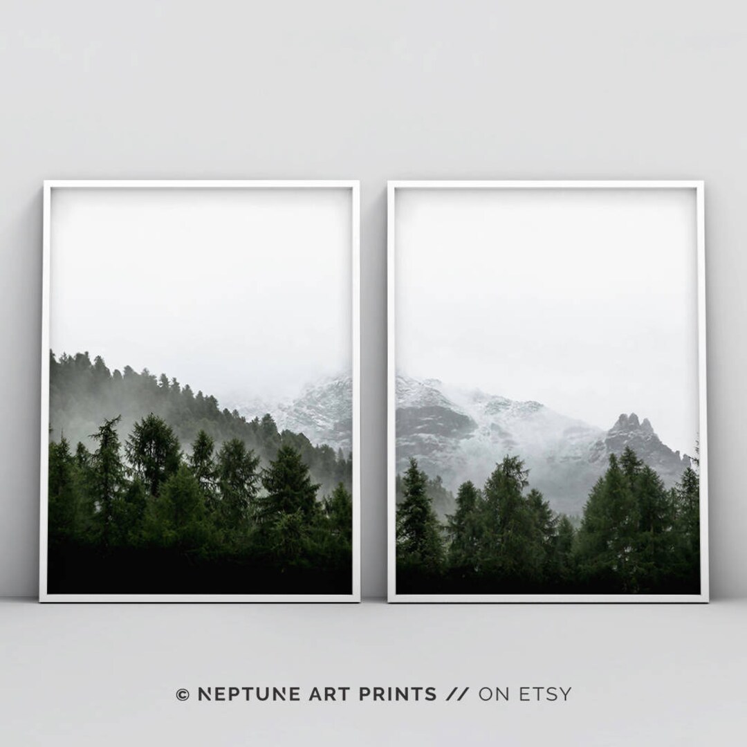 2 Piece Woodland Print, Forest Photography Printable, Landscape 2 Piece ...