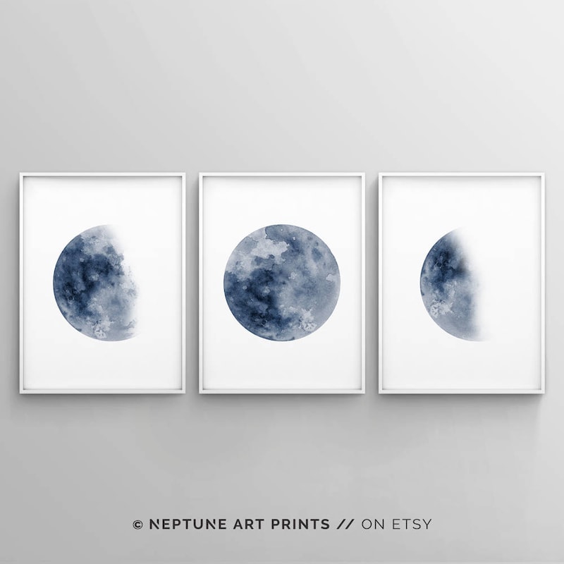 Blue Moon Print - Etsy