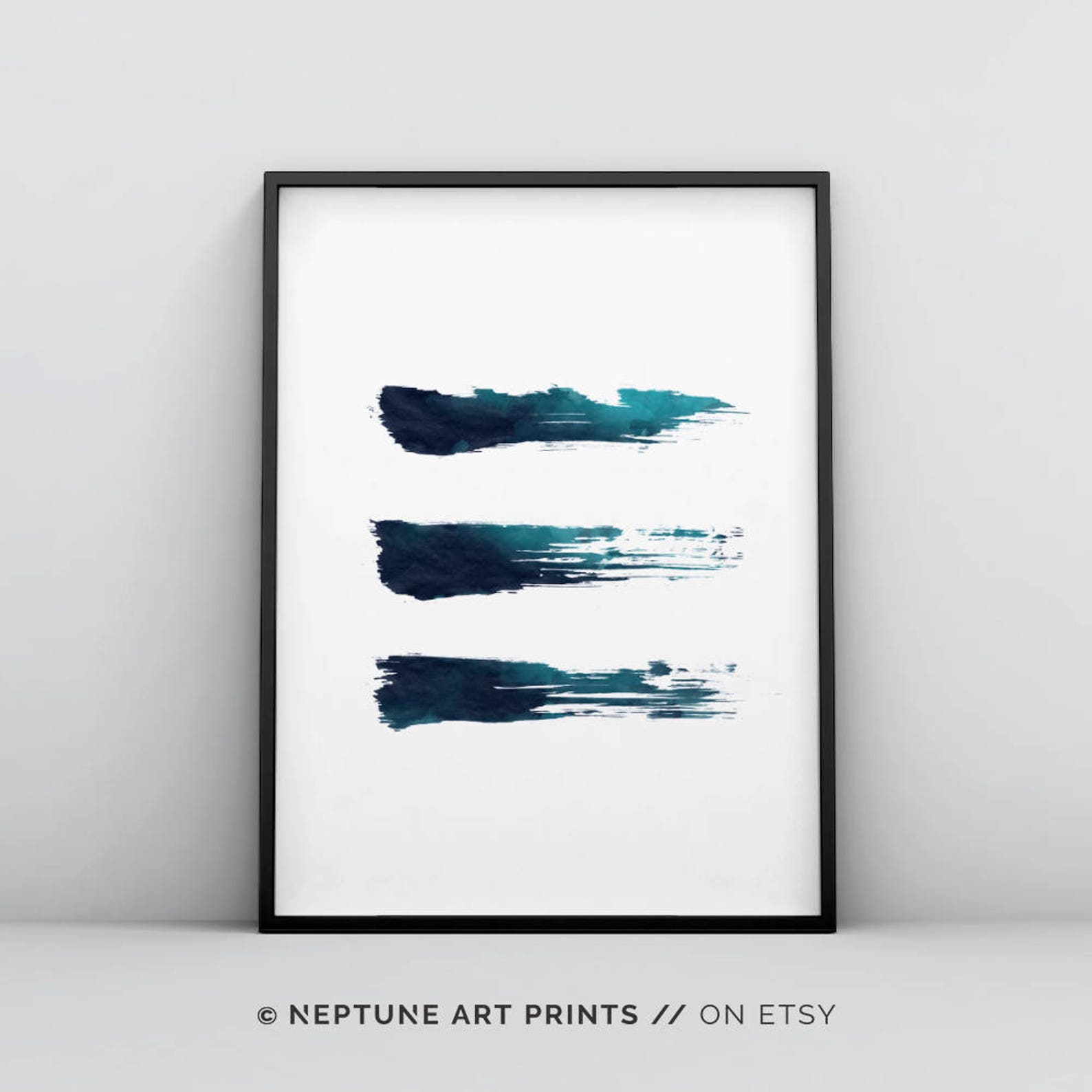 Abstract Brush Print Abstract Brush Art Modern Blue Art | Etsy