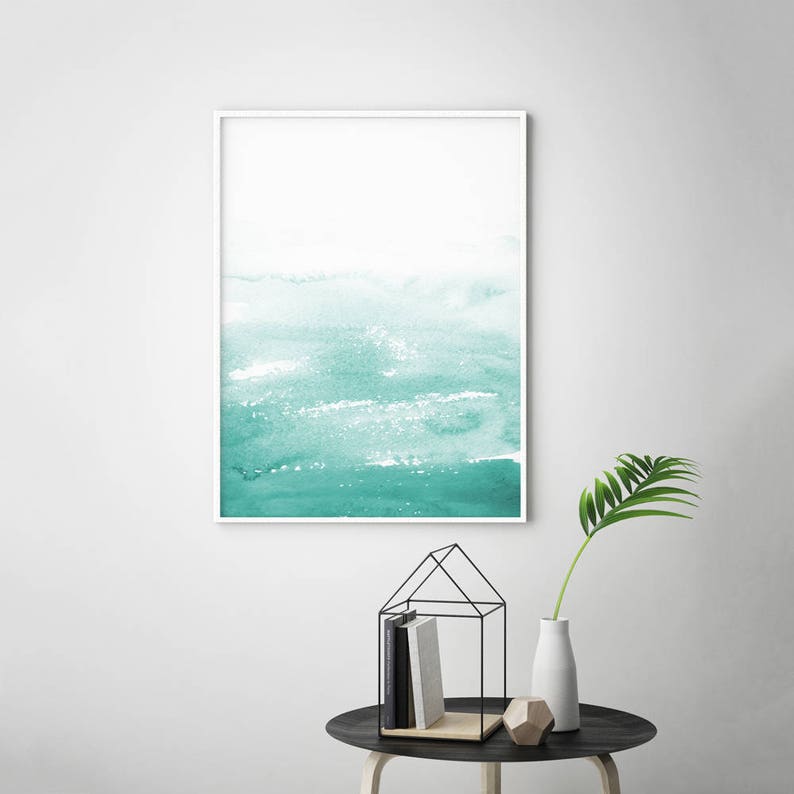 Watercolor Print, Abstract Art, Teal Abstract Watercolor, Abstract ...