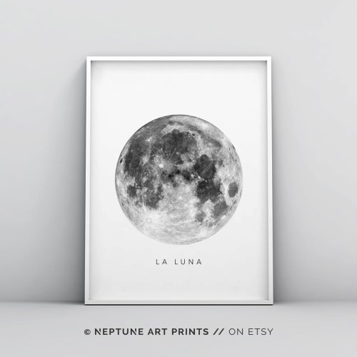 Full Moon Poster PRINTABLE FILE. La Luna Moon Poster. Lunar - Etsy