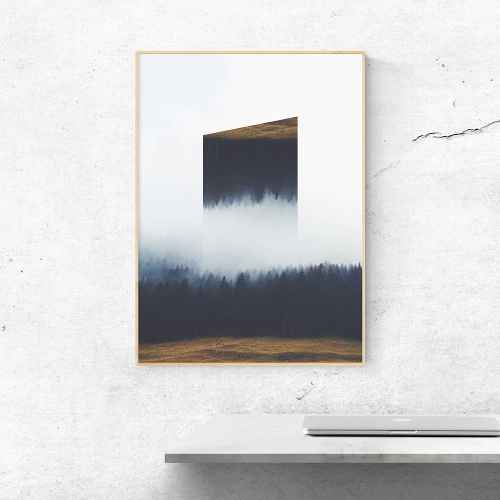 Abstract Indigo Landscape Poster Abstract Indigo Forest - Etsy