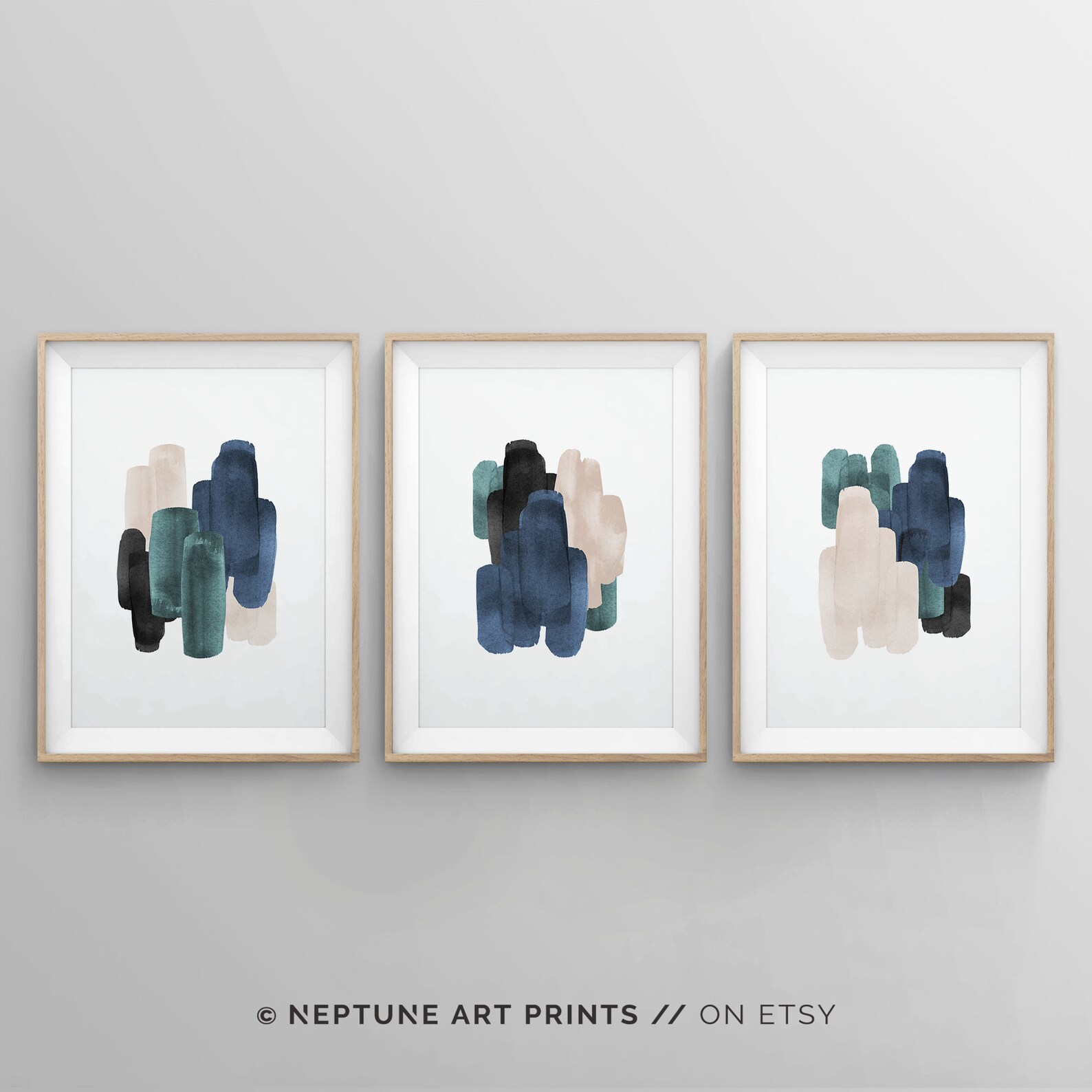 3 Piece Blue Art, Blue Wall Art, Bedroom Wall Art, Abstract Wall Art ...