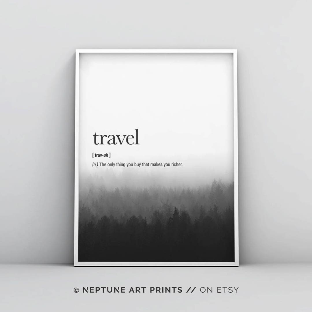 Travel Definition Printable, Travel Definition Print, Definition Prints ...