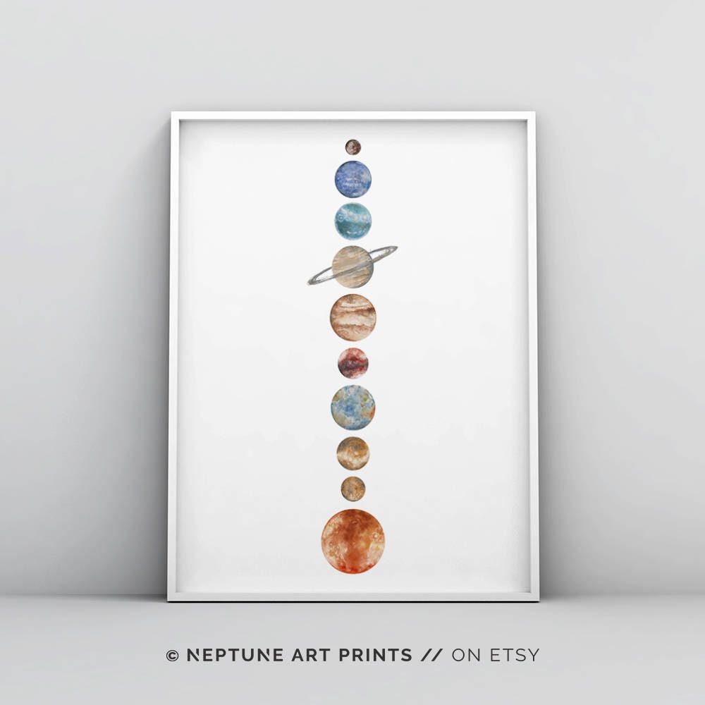 Solar System Printable Watercolour Solar System Watercolor - Etsy