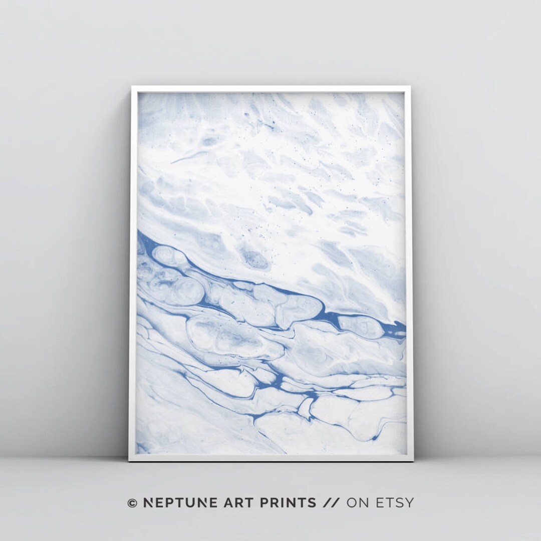 Blue Gray Abstract Art, Printable Abstract Art, Blue Grey Watercolor ...