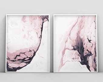 Large Soft Shape Art, Watercolor Printable, Modern Posters, Baby Pink ...