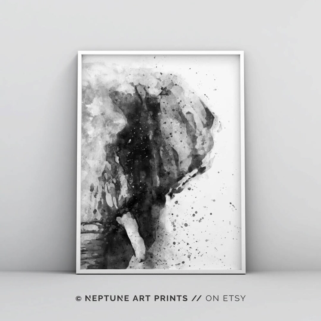 Elephant Watercolour, Large Animal Prints, Animal Wall Art, Large ...