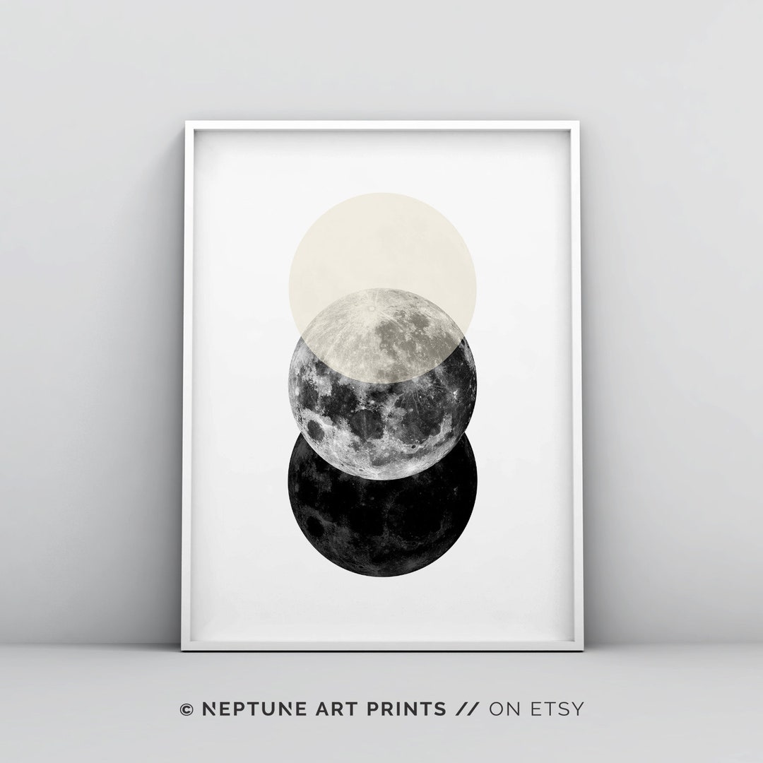 Biege Moon Phases Printable, Abstract Moon Phases Print, Modern Moon ...