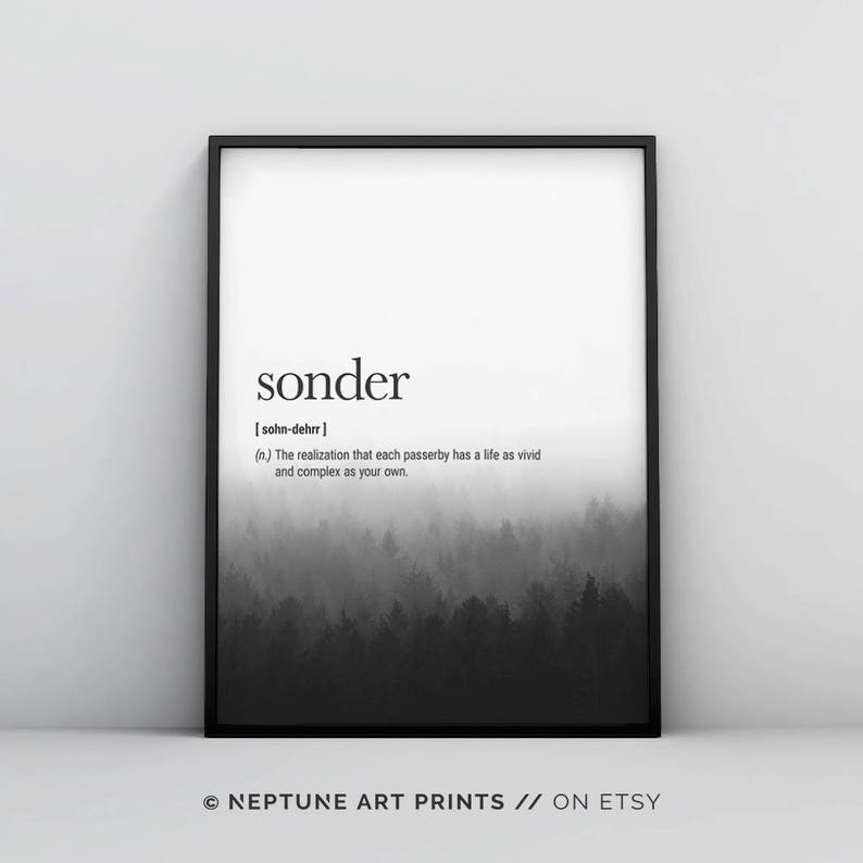 Sonder Definition Printable Definition Print Word Definition - Etsy