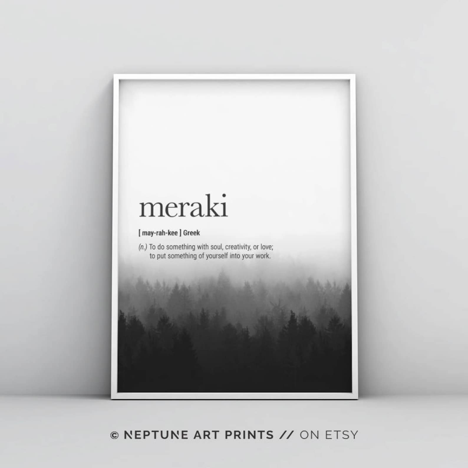 Meraki Definition Prints, Greek Definition Wall Art, Motivational ...