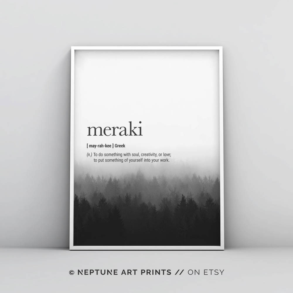 Meraki Definition Prints Greek Definition Wall Art | Etsy Australia