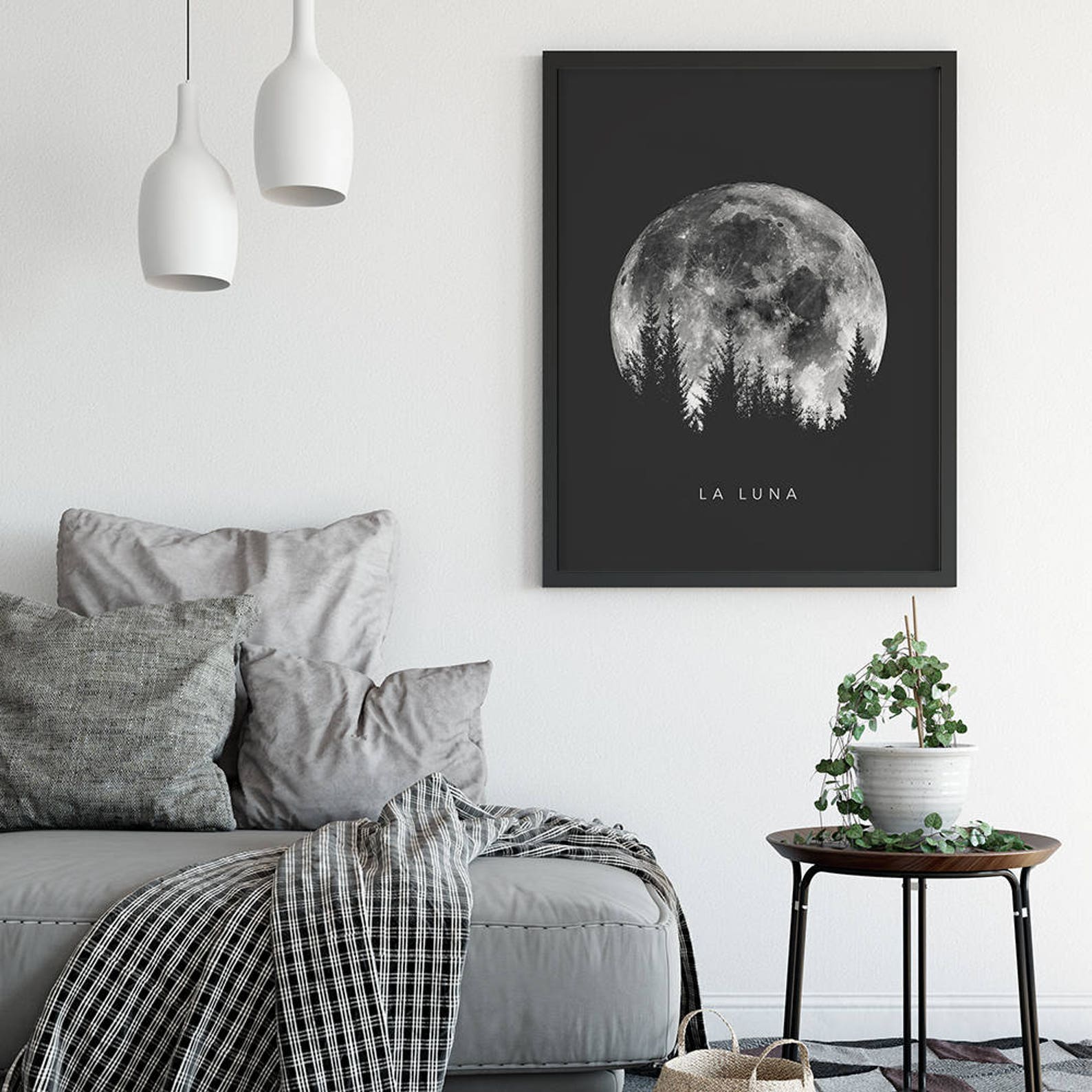 Lunar Moon Print Full Moon Poster Art Digital Download La | Etsy Canada