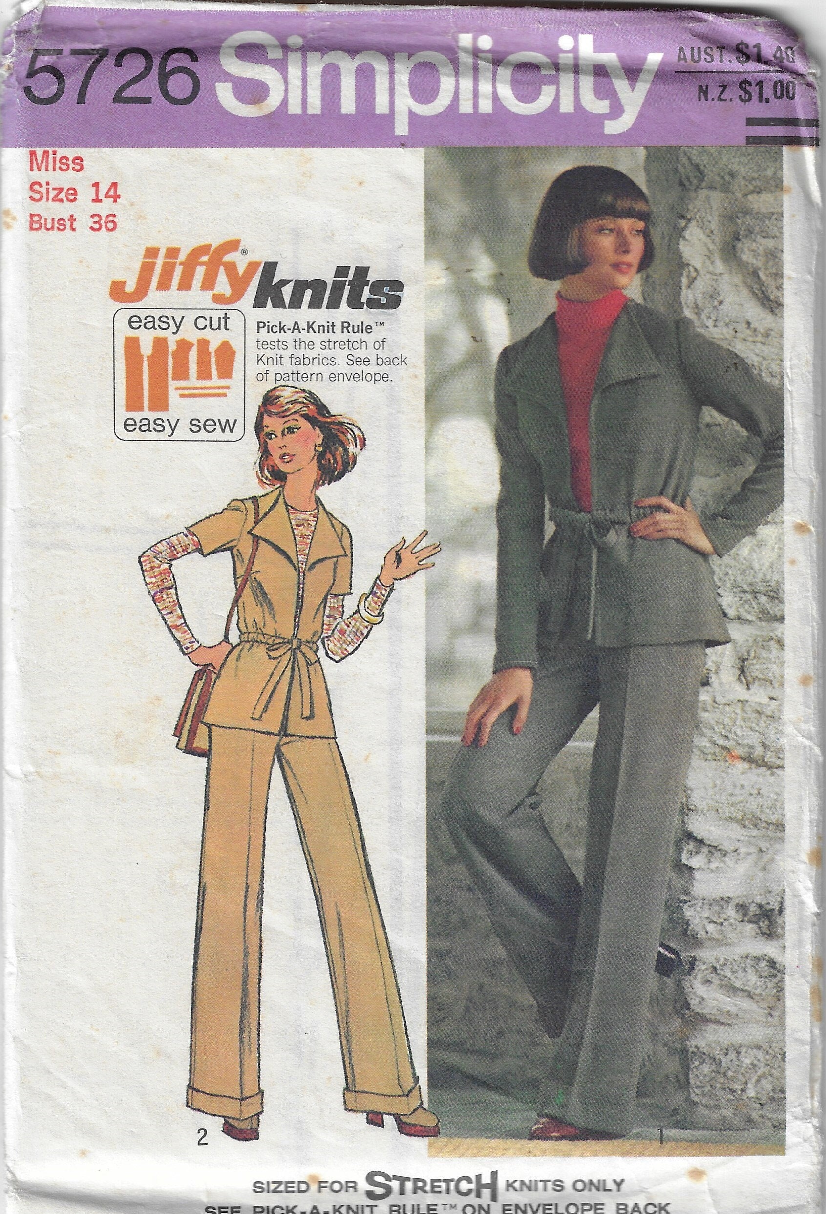Seventies Safari Suit Style Jacket With Tie Belt and Cuffed Pants ...