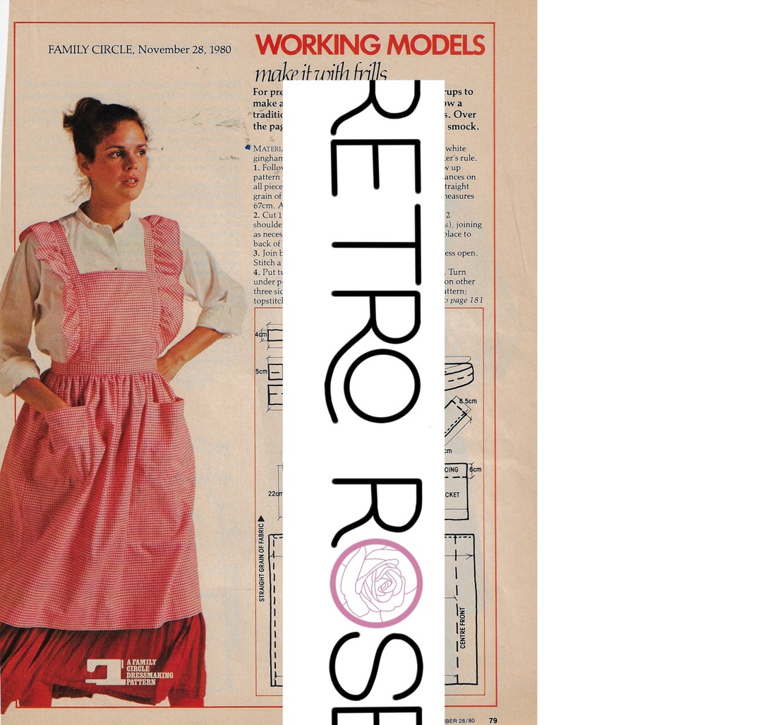 Set of Three Vintage Aprons and Smocks Digital Pattern - Etsy
