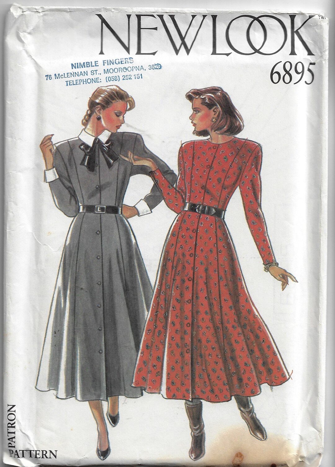 Elegant 90s Winter Dress Sewing Pattern From New Look - Etsy
