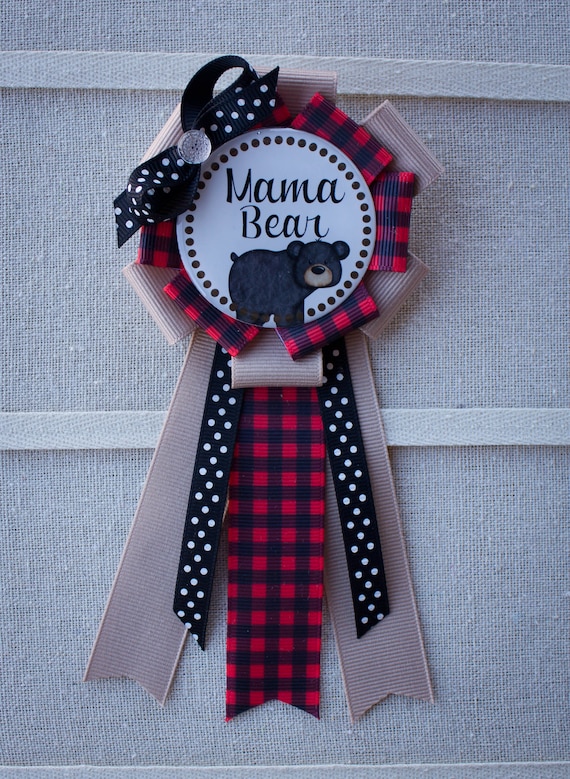 Mini Sized Lumber Jack / Woodland Mommy to Be Pin Mama Bear | Etsy