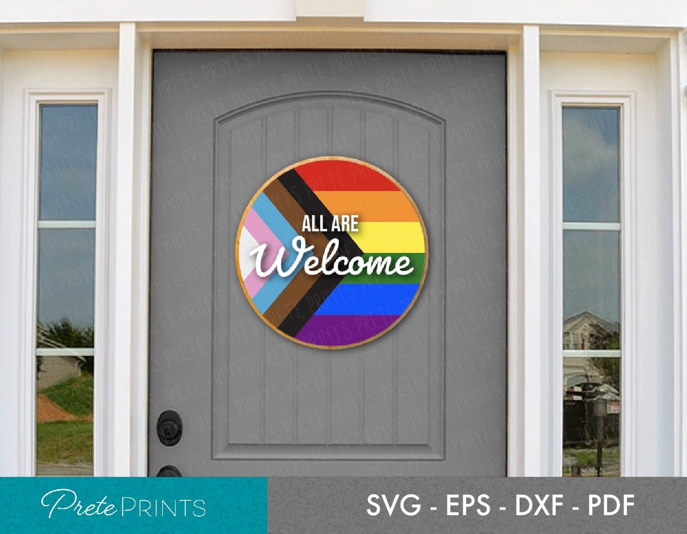 Pride Welcome Sign Round Wood Sign SVG Laser Cut Round - Etsy