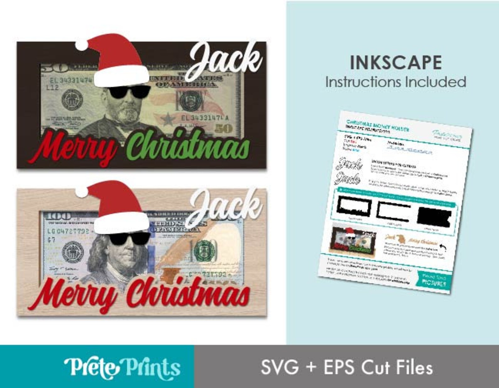 Christmas Money Holder SVG - Digital Download, Cash Holder Svg ...