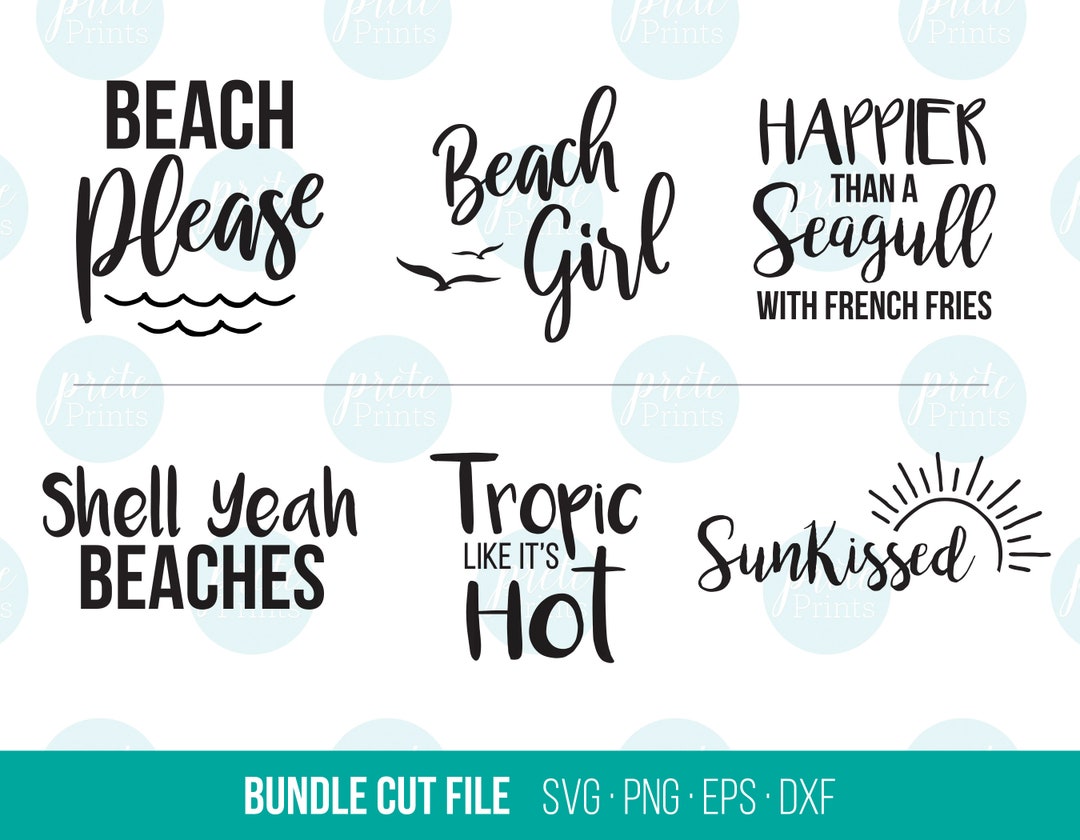 Beach Bundle Svg, Eps, Dxf, Png, Digital Download, Cricut Art, Beach ...