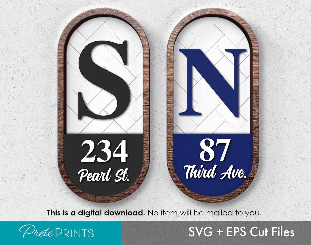 Home Address Sign SVG - Digital Download, House Number Sign, Laser Cut ...