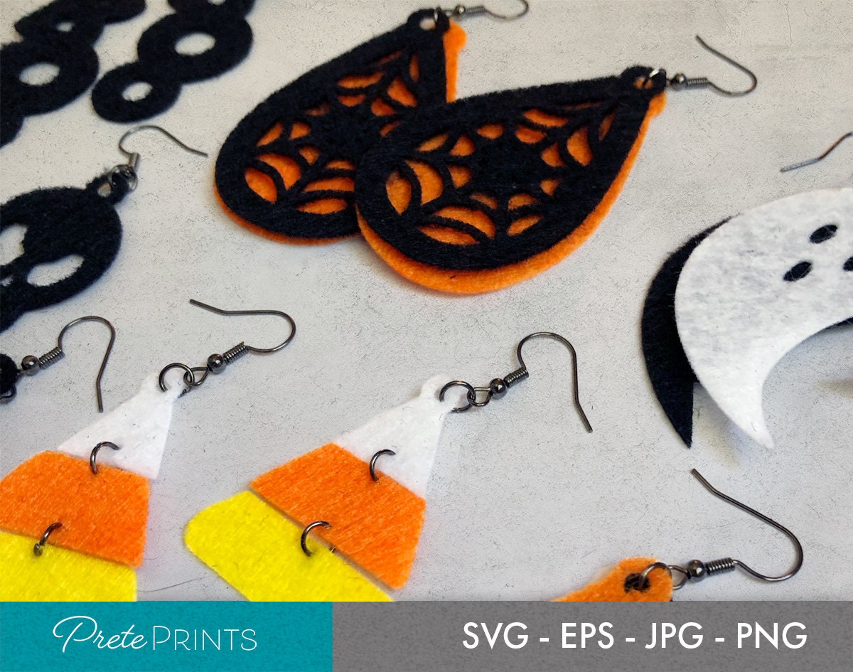 Halloween Earrings SVG Bundle DIY Halloween Earrings Svg - Etsy