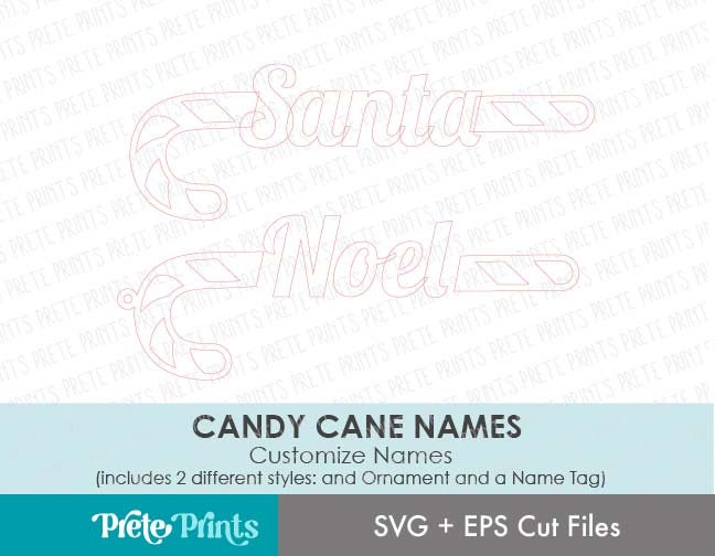 Candy Cane Name Cut File - Candy Cane Ornament Cut File, Candy Cane ...