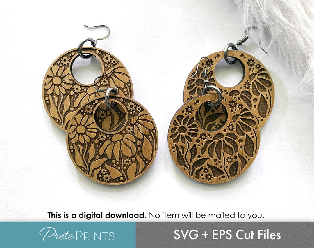 Wood Earrings SVG Bundle - Digital Download, Glowforge Earring SVG ...
