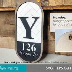 Home Address Sign SVG - Digital Download, House Number Sign, Laser Cut ...