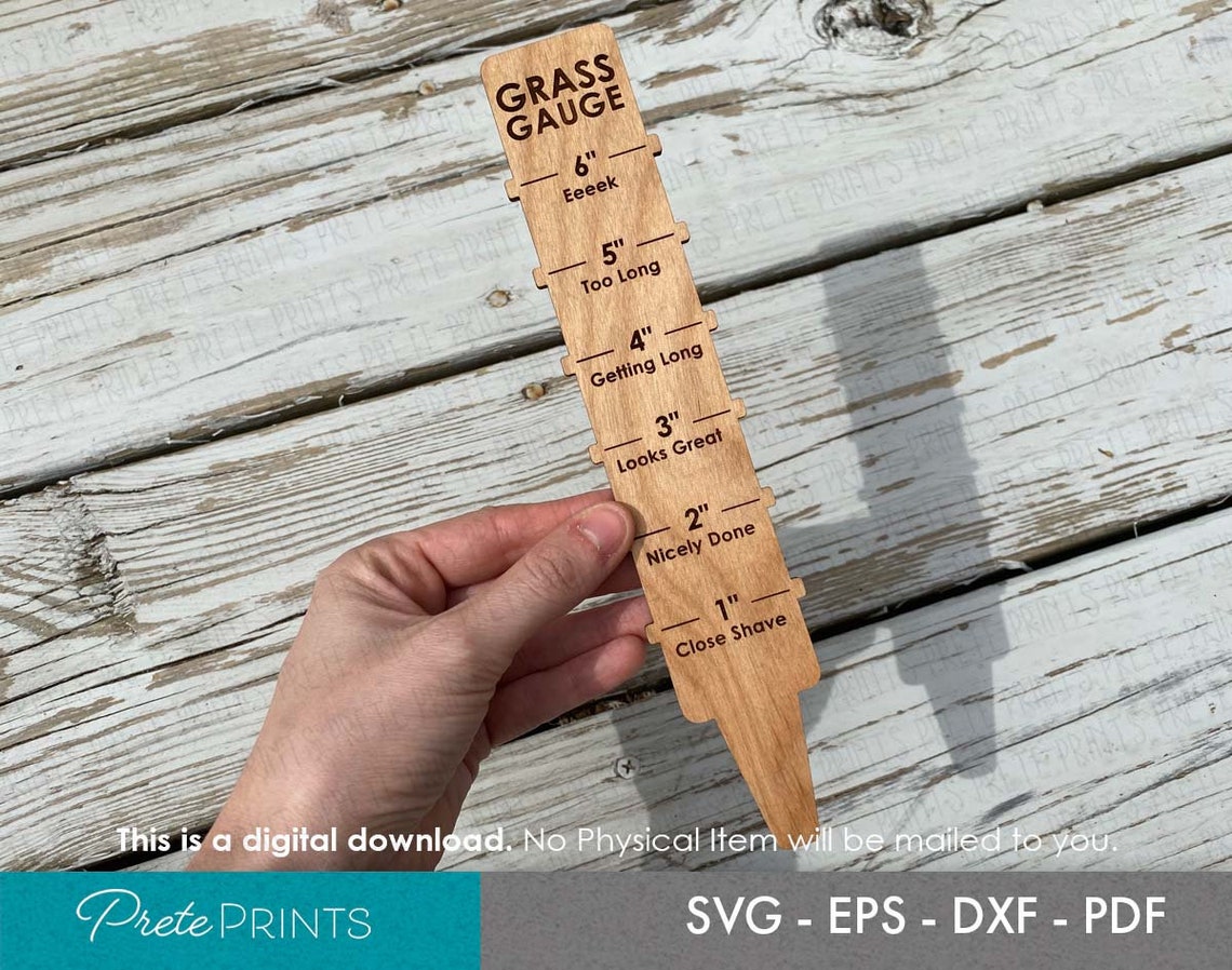 Grass Gauge SVG - Fathers Day Svg, Gardening Cut File, Grass Cut File, Lawn Gauge Svg, Gift for ...