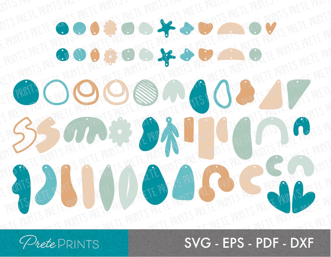 Boho Earring Shapes SVG - Mix and Match Earrings, Laser Cut Earring Svg ...
