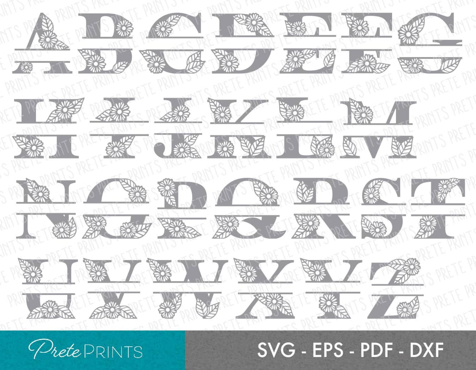 CNC Monogram SVG - CNC Router Cut File, Split Letter Wood Cut File ...