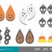 Halloween Earrings SVG Bundle DIY Halloween Earrings Svg | Etsy