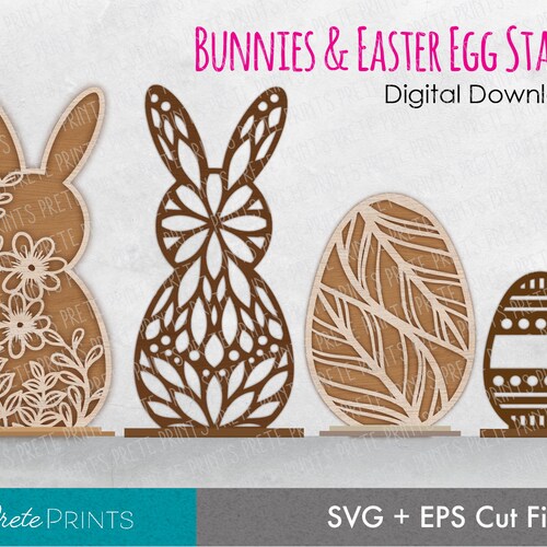 Easter Bunny Svg for Glowforge Easter Tiered Tray SVG - Etsy