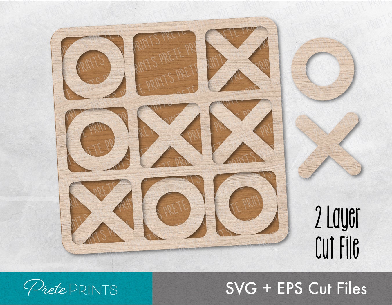 Tic Tac Toe Game Laser Cut SVG Glowforge Laser Cut files | Etsy