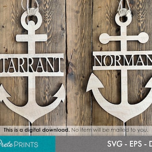 Anchor Monograms - Customize Family SVG, Ocean Monogram, Navy Monogram ...