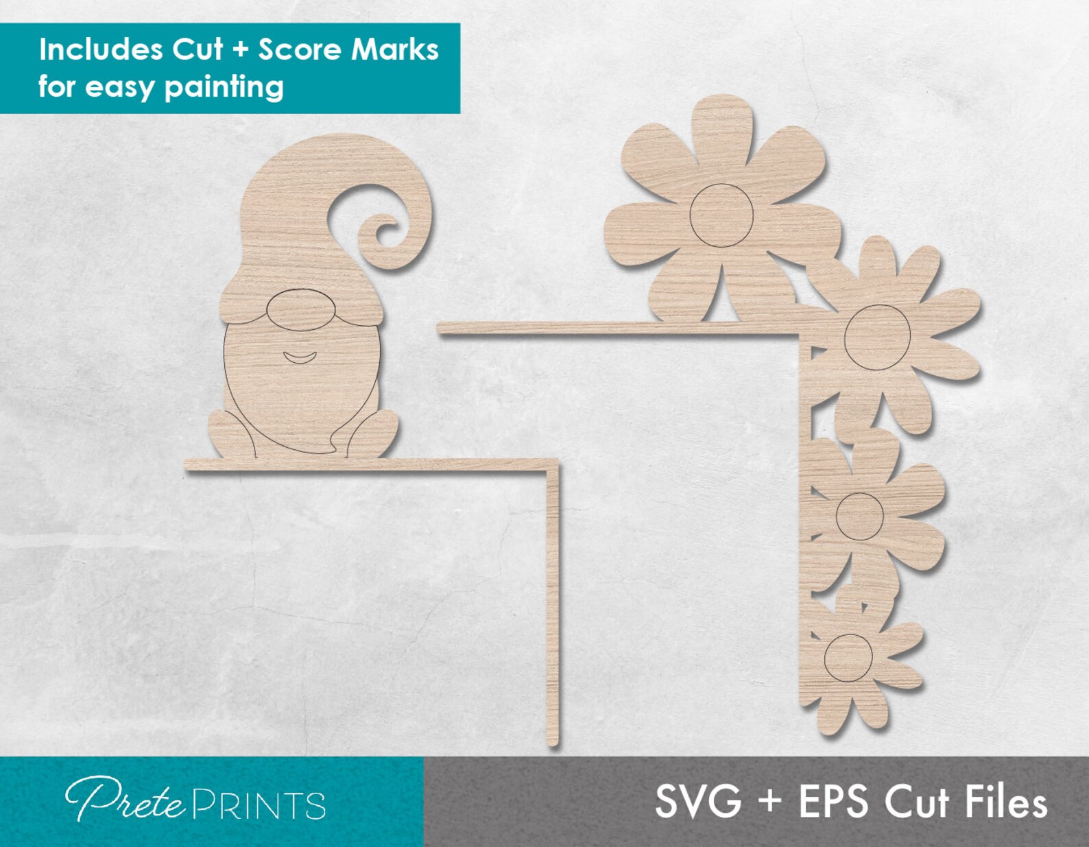 Gnome Door Trim Files - Door Corner, Gnome Sign SVG, Easter SVG, Spring ...