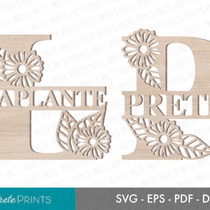 CNC Monogram SVG - CNC Router Cut File, Split Letter Wood Cut File ...