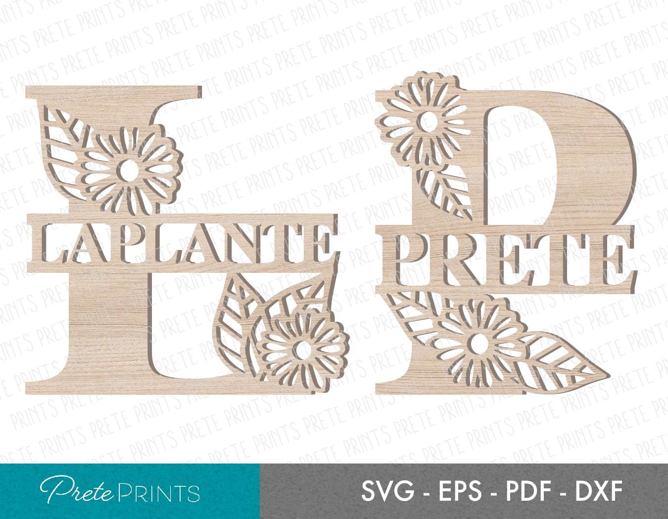 CNC Monogram SVG CNC Router Cut File Split Letter Wood Cut - Etsy