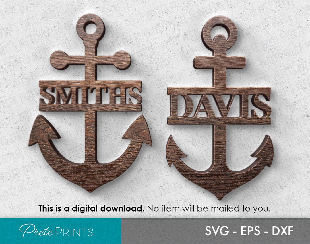 Anchor Monograms - Customize Family SVG, Ocean Monogram, Navy Monogram ...