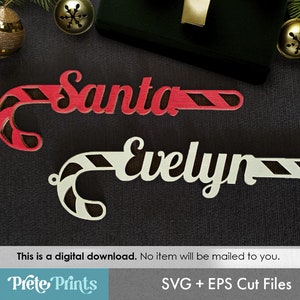 Candy Cane Name Cut File - Candy Cane Ornament Cut File, Candy Cane ...