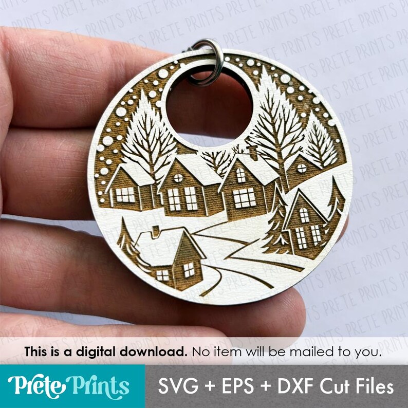 Winter Scene Earrings SVG - Digital Download, Earring SVG Template ...