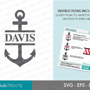 Anchor Monograms - Customize Family SVG, Ocean Monogram, Navy Monogram ...