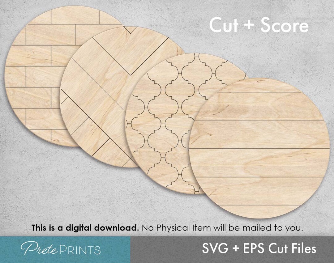 Round Cut + Score SVG Pattern - Laser Cut Rounds, Glowforge SVG ...