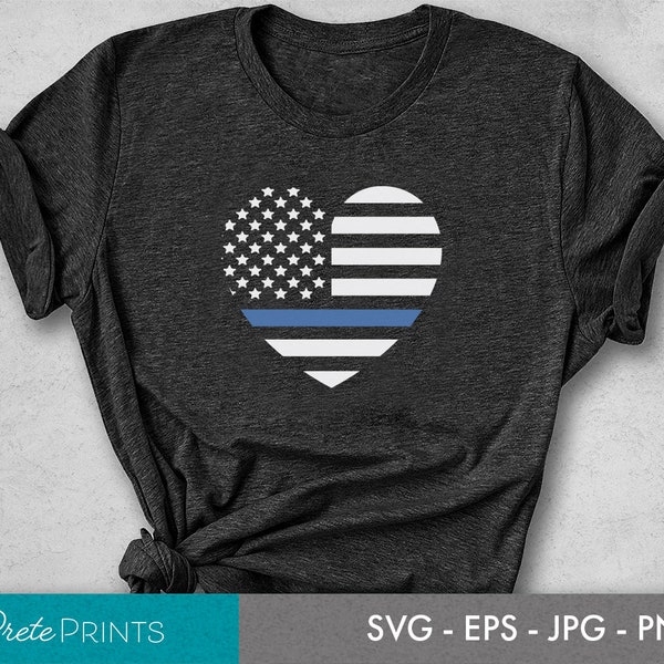 Heart Thin Blue Line Clip Art - Etsy