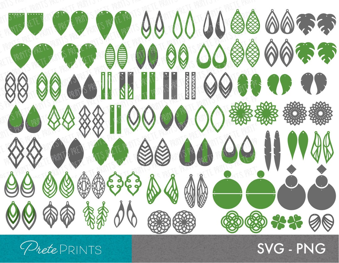 Earrings SVG Bundle - Earring SVG Cricut, SVG Earring Template, Earring ...