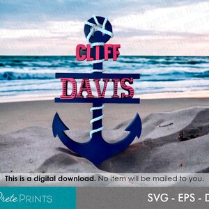 Anchor Monograms - Customize Family SVG, Ocean Monogram, Navy Monogram ...