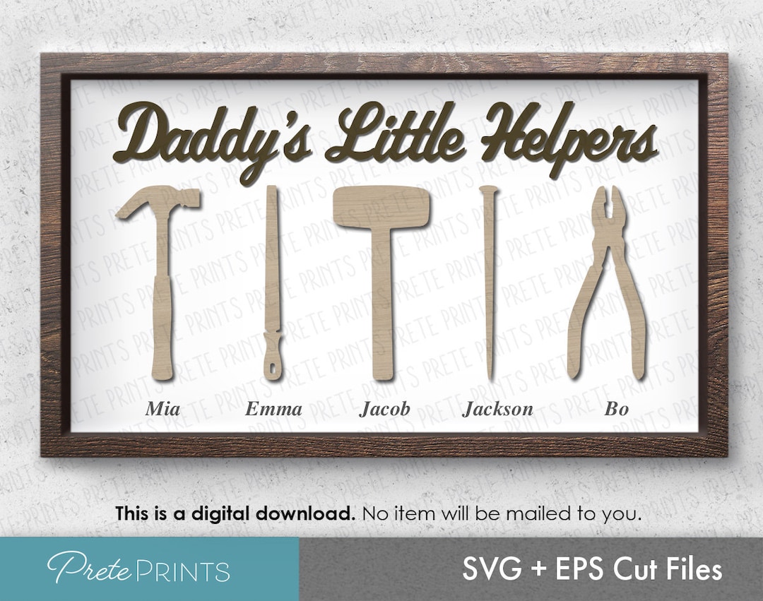 Papas Little Helper Laser Cut File - Digital Download, Fathers Day Svg ...