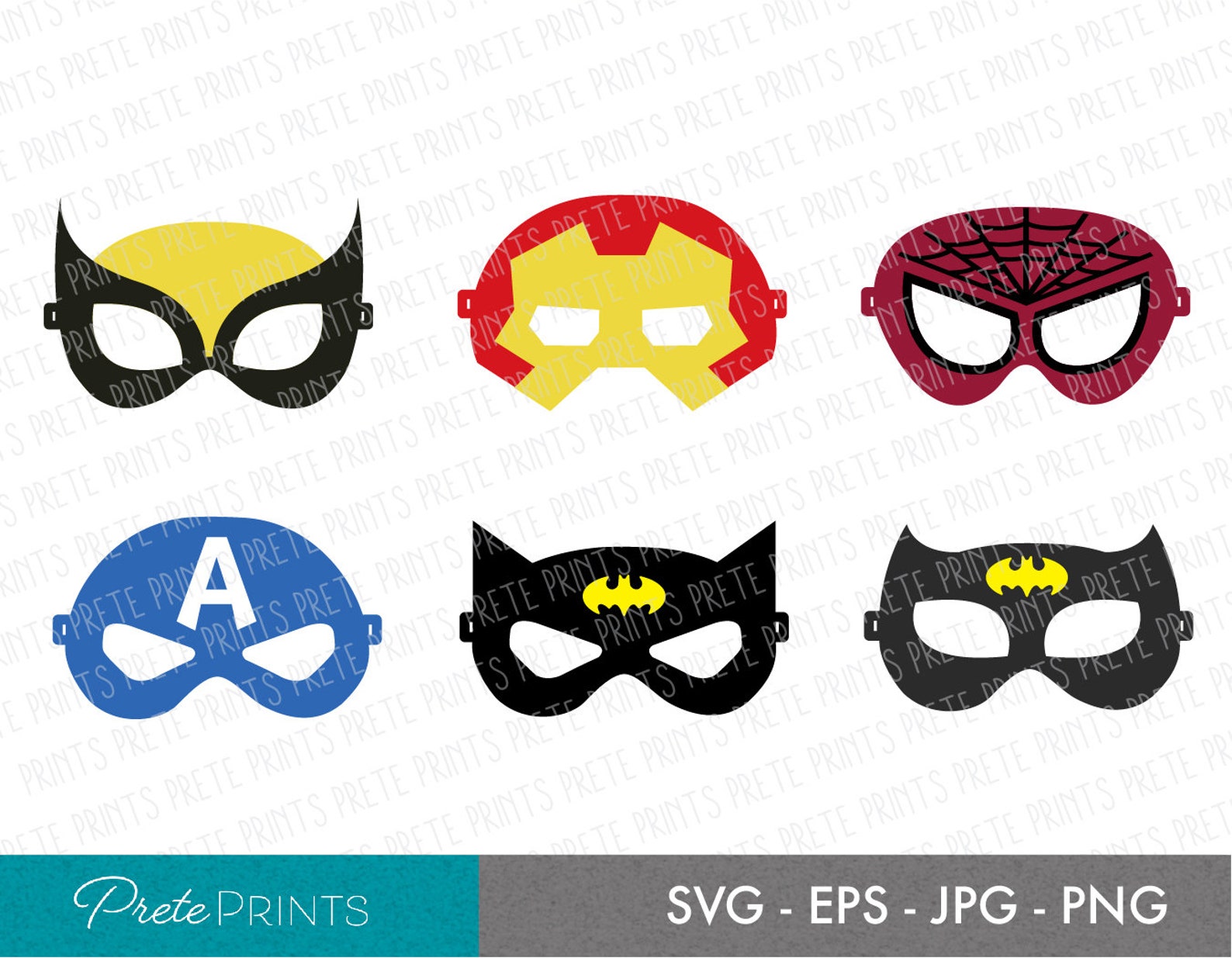 SuperHero Halloween Mask SVG Bundle Digital Download svg | Etsy